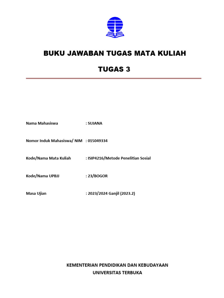 BJT-Metode Penelitian Sosial TGS TIGA | PDF