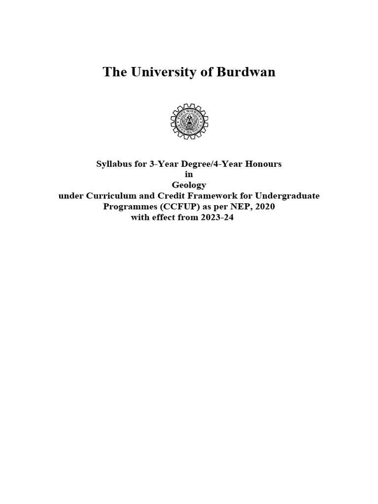 Syllabus BSCGEOLG NEP2023-2024 | PDF | Earth Sciences | Earth
