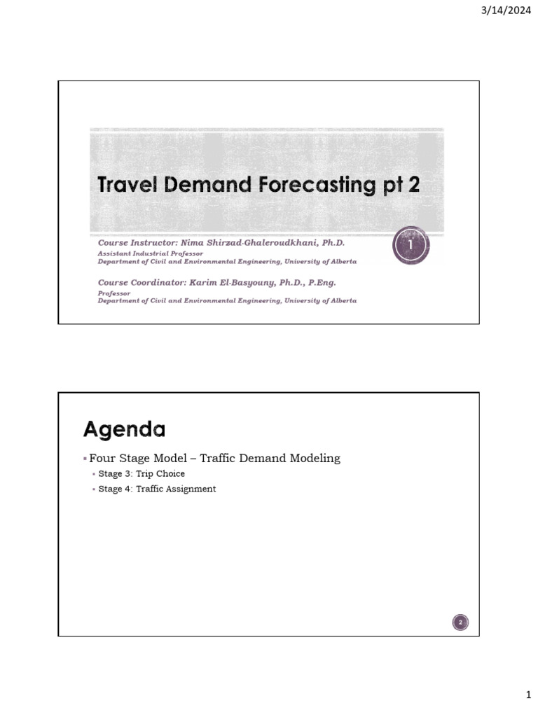 Lecture Week 08 Travel Demand Forecasting pt2 Annotated | Download Free PDF | Public Transport ...