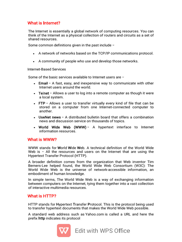 WT Unit-1 | PDF | Html Element | World Wide Web