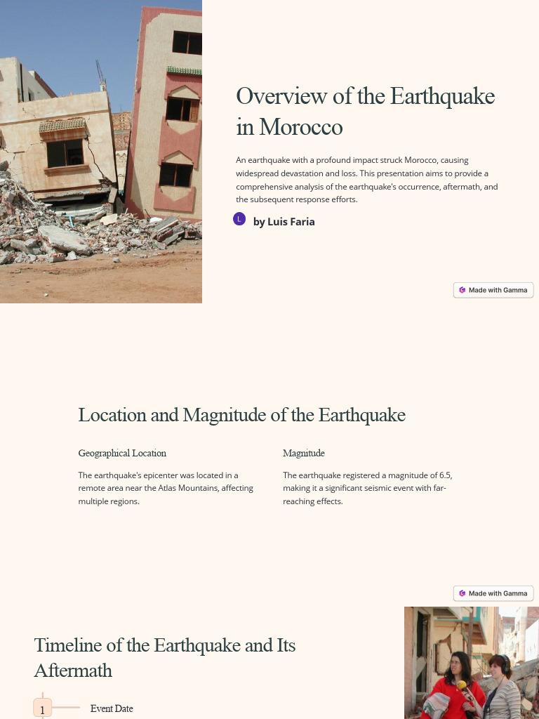 Overview of The Earthquake in Morocco | PDF | Earthquakes | Emergency ...