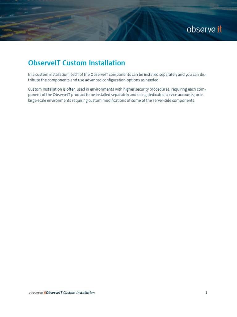 Performing A Custom Installation of ObserveIT | PDF | Active Directory ...