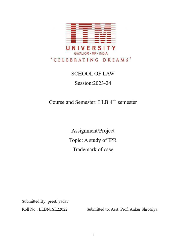 Trademark of Case 5 | PDF | Trademark | Brand