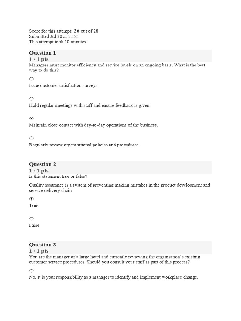 Practice Test | PDF | Sustainability | Quality Assurance