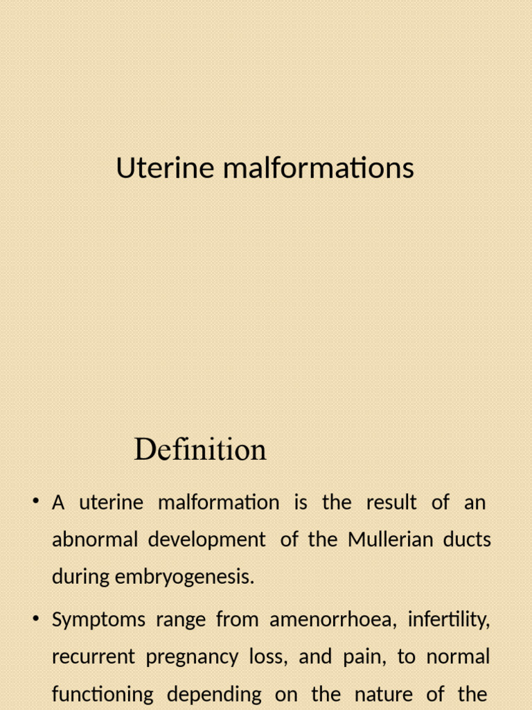 Uterine Malformations: Definition & Types | PDF | Uterus | Pregnancy