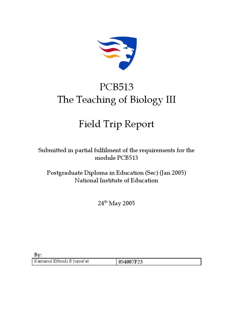 Teaching of Biology Field Trip Report | PDF | Root | Agriculture