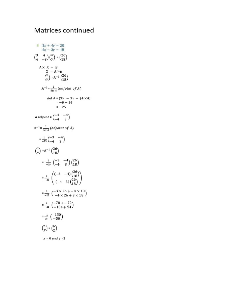 Matrices 1 | PDF | Algebra | Linear Algebra