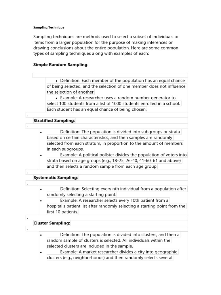 Sampling A Pdf Sampling Statistics Stratified Sampling