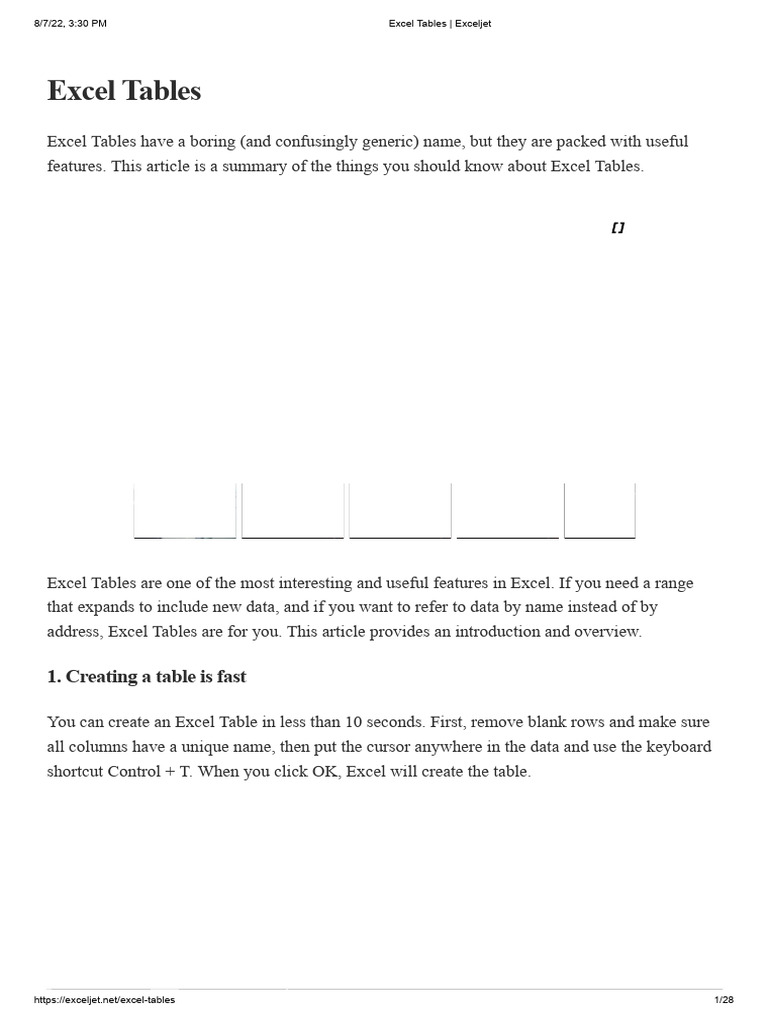 Excel Tables-Advantages | PDF | Microsoft Excel | Software Engineering