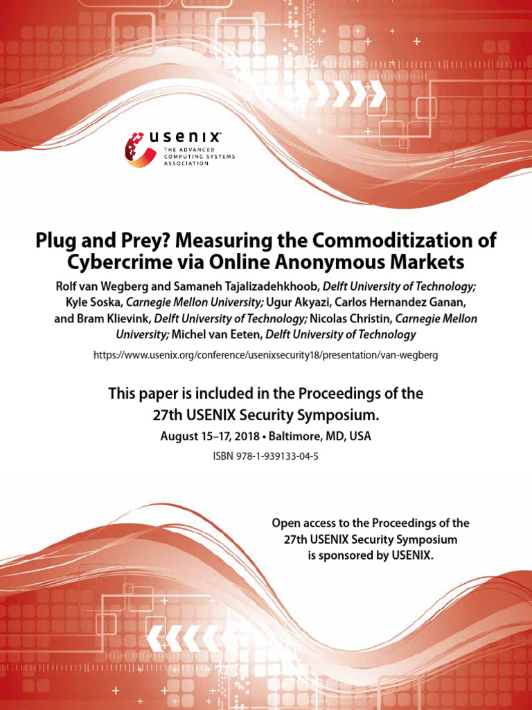 (UseNix) Sec18-Van Wegberg | PDF | Cybercrime | Market (Economics)