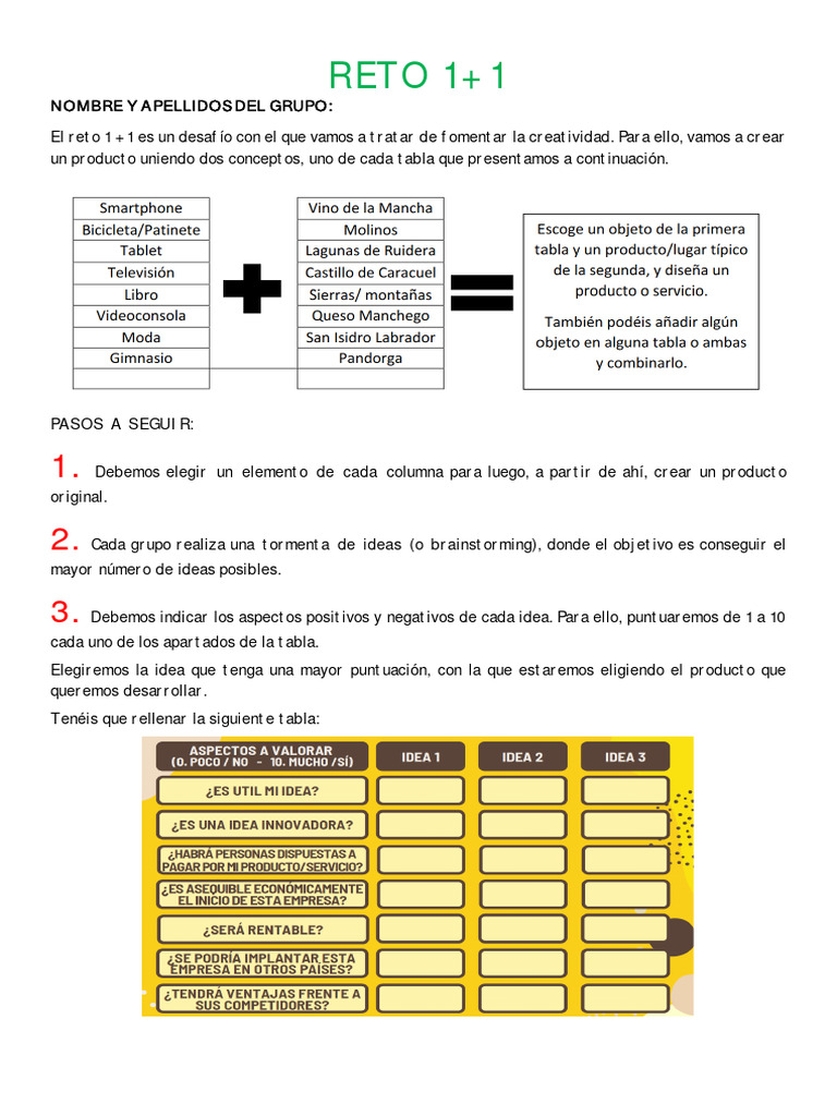 RETO 1+1 | PDF