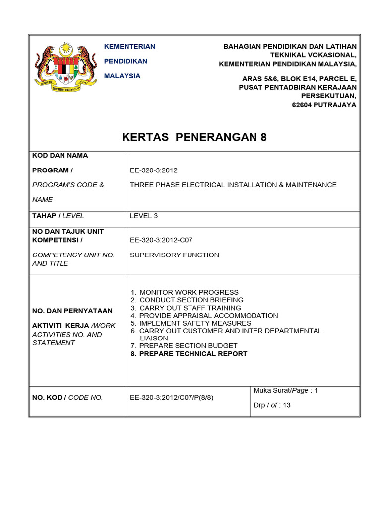 Wim KP 8 Supervisory | PDF