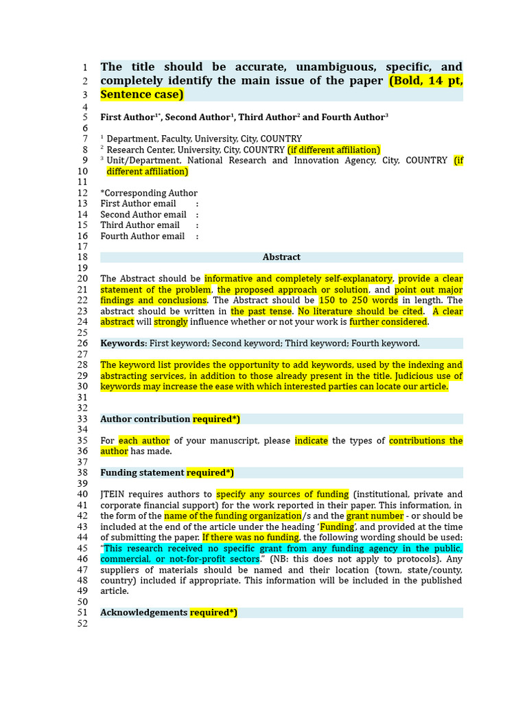 Manuscript Template - JTEIN 2024 Ok | PDF | Reserved Word
