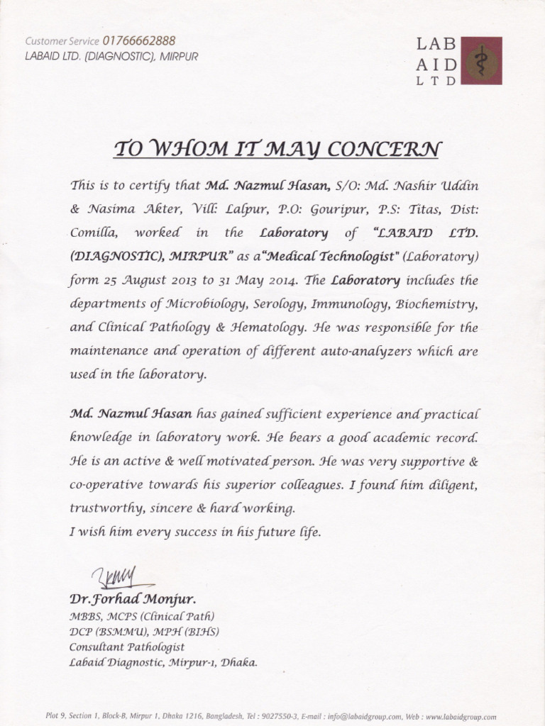 Experperience Labaid | PDF