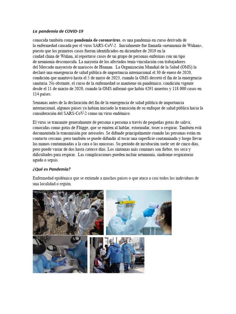 Pandemia de COVID-19: Origen y Transmisión | PDF
