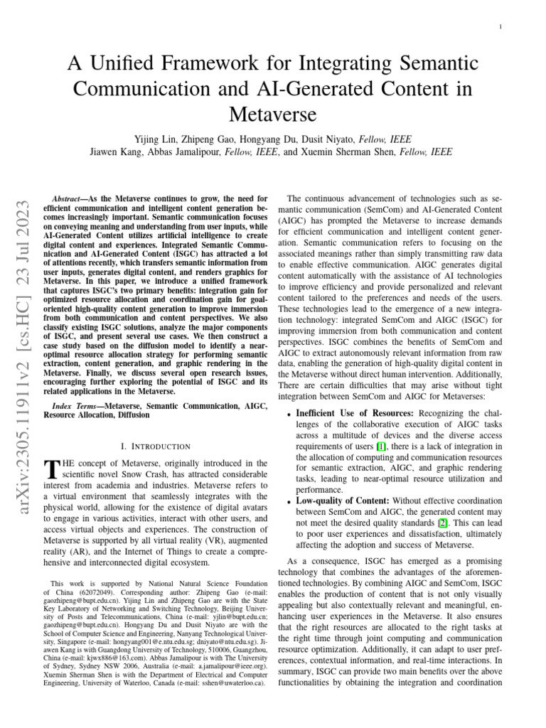 A Unified Framework For Integrating Semantic Communication and AI-Generated Content in Metaverse ...