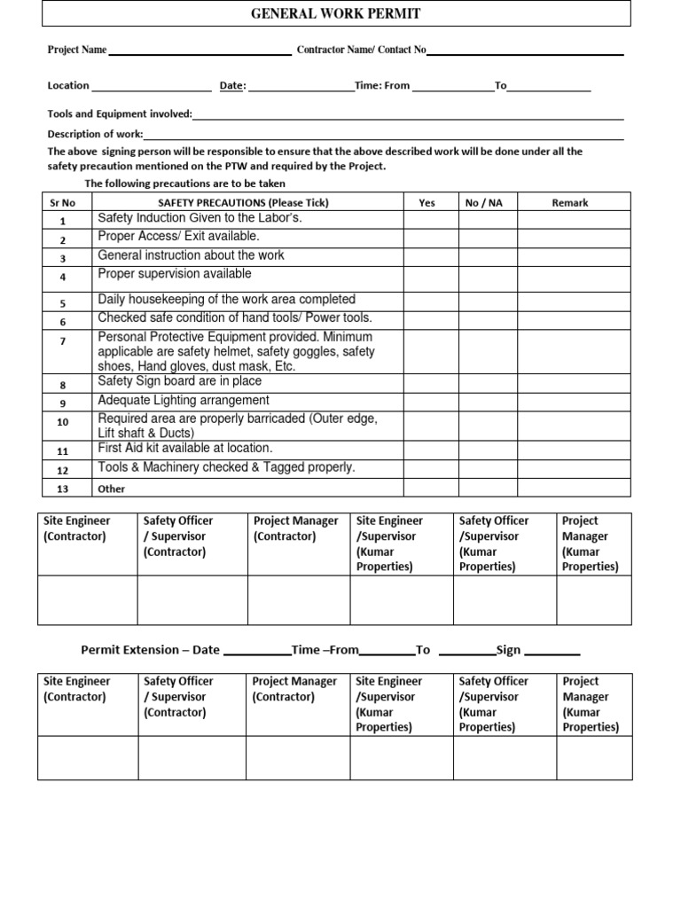 General Work Permit | PDF