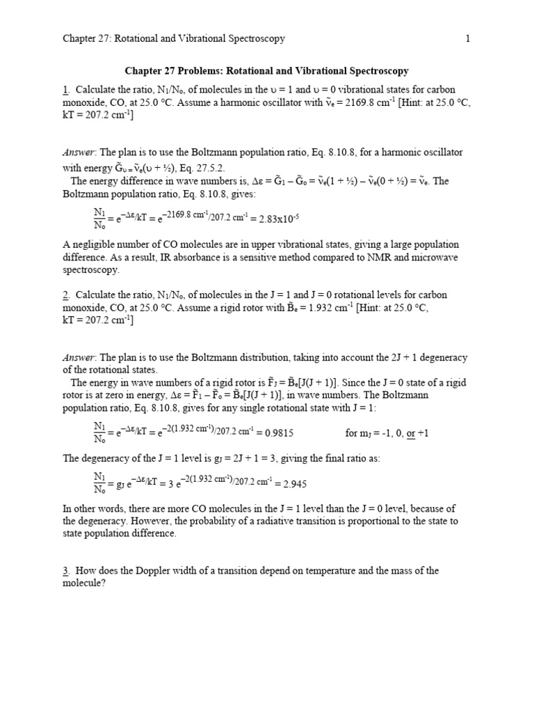 Atomic Problem Solution | PDF | Infrared Spectroscopy | Raman Spectroscopy