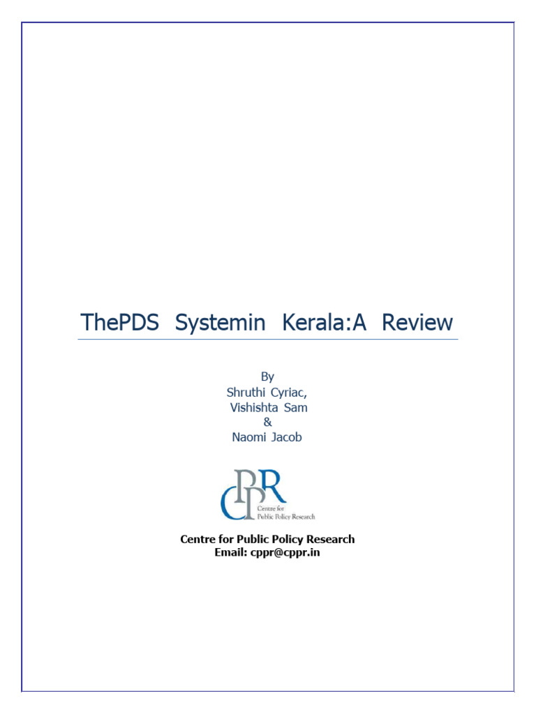 Kerala's PDS System: Evolution & Reforms | PDF | Economies