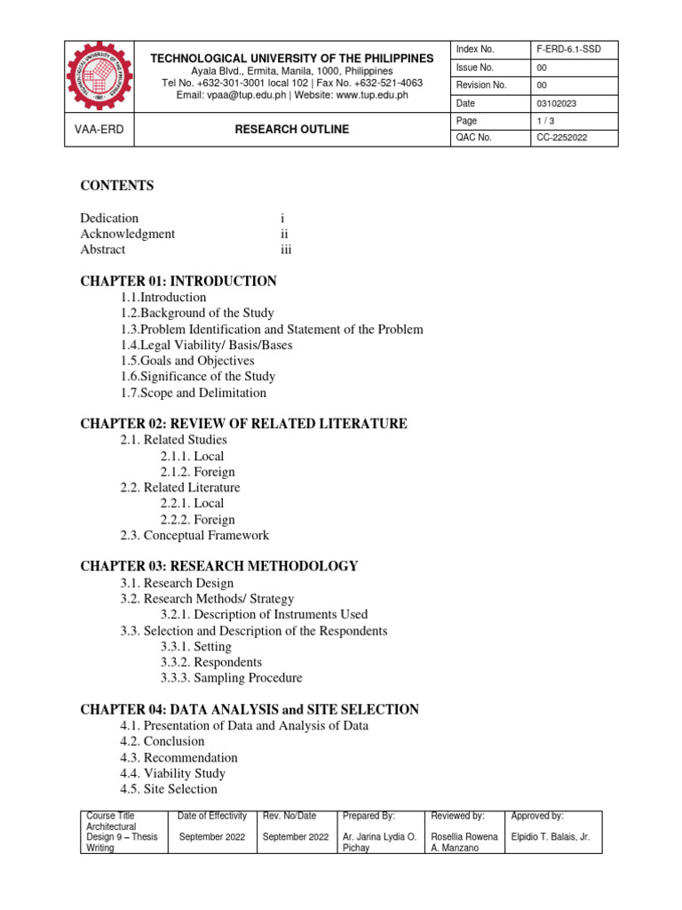 Architectural Design Thesis Outline | PDF | Methodology | Science