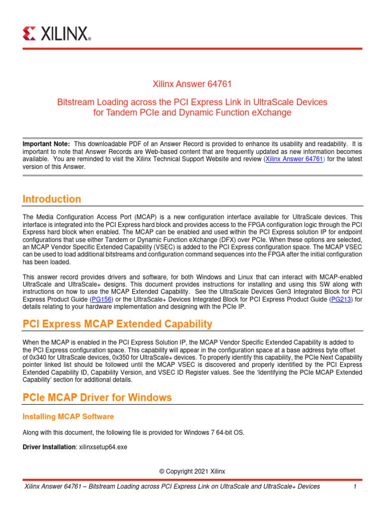 Xilinx_Answer_64761_Ultrascale_Devices | PDF | Field Programmable Gate Array | Device Driver