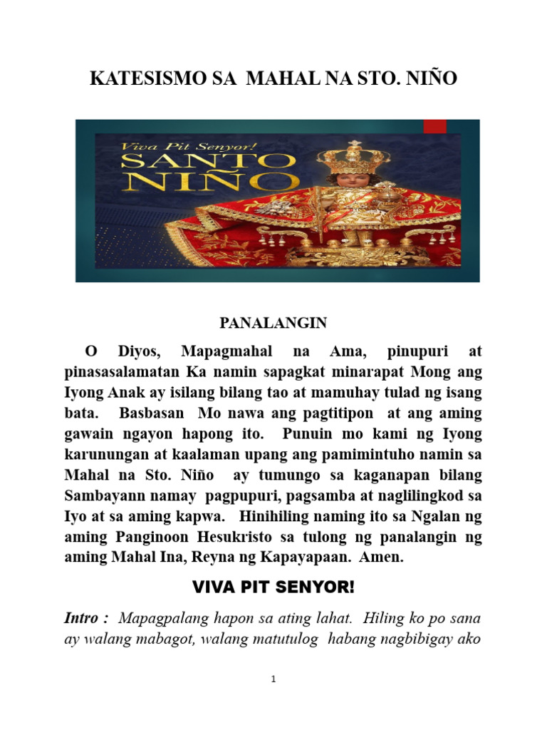Katesismo Sa Mahal Na Sto | PDF