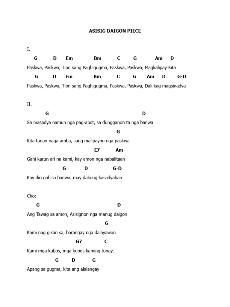 Asisig Daigon Piece | PDF
