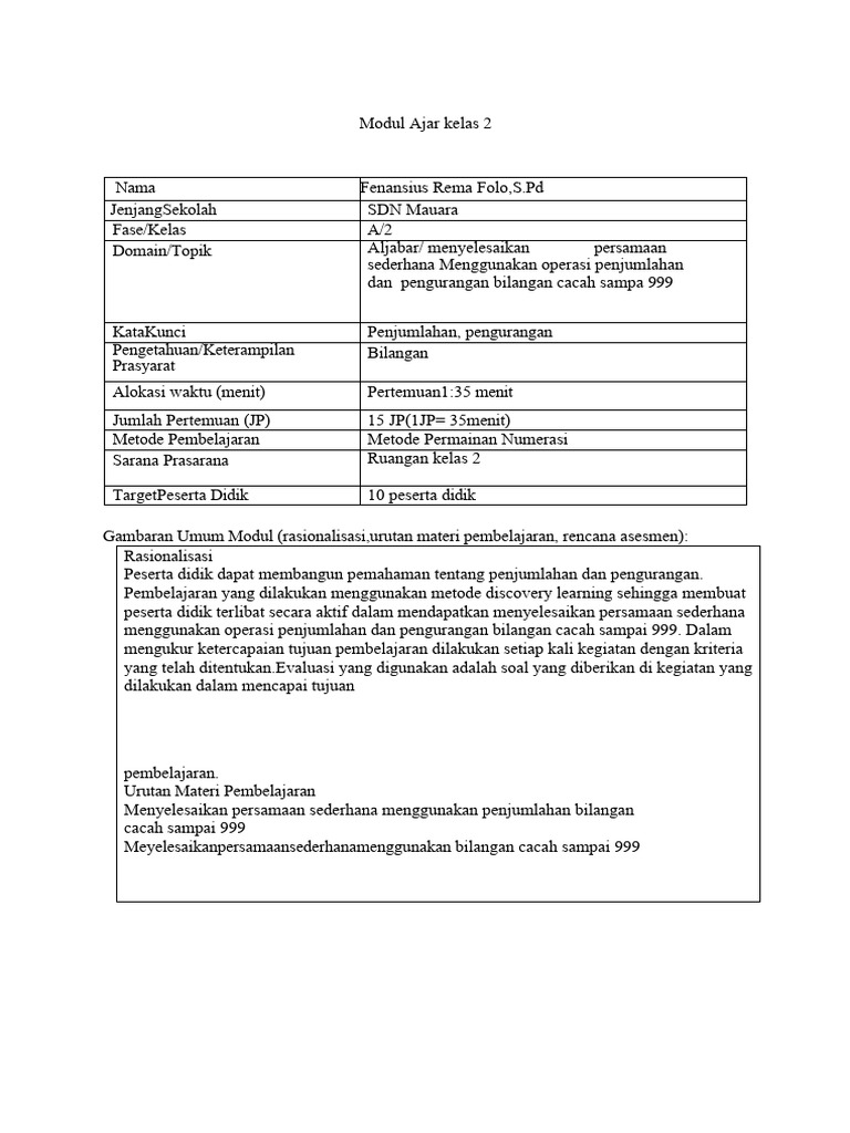 Modul Ajar | PDF | Metode & Bahan Ajar