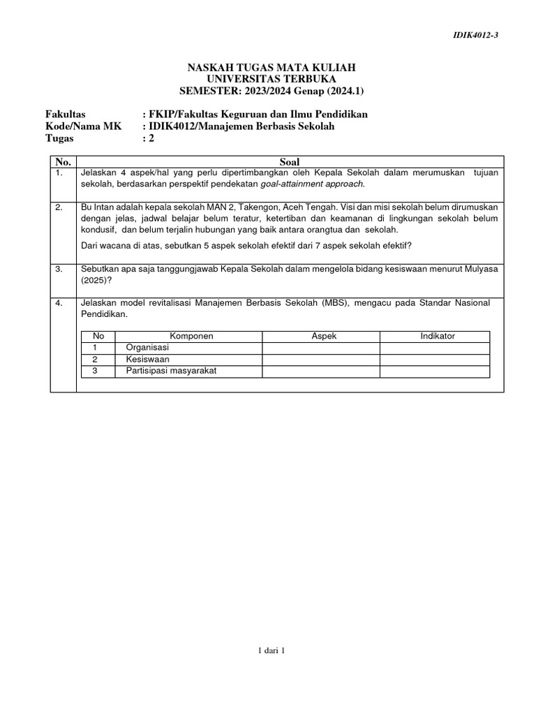 Soal Idik4012 tmk2 3 | PDF