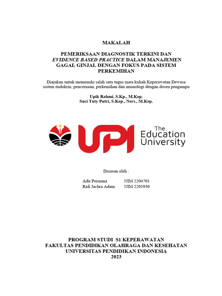 Makalah Kel. 2 Kep. Dewasa II (Pemeriksaan Diagnostik & Ebp) | PDF | Sains & Matematika