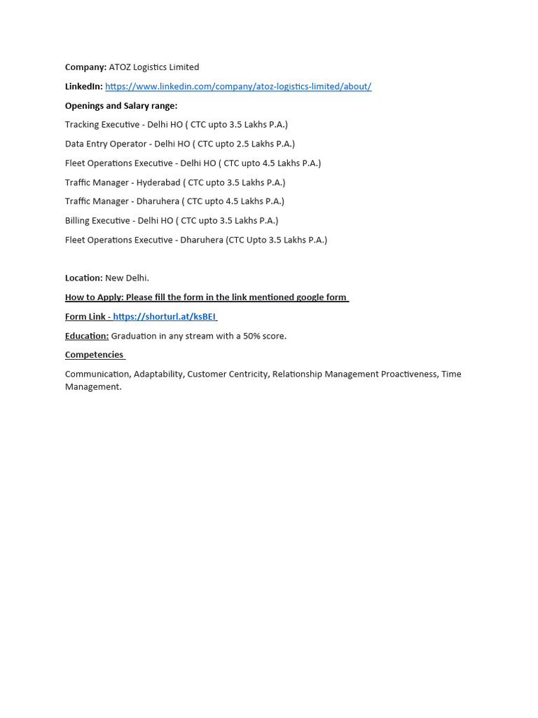 Atoz Logistics | PDF