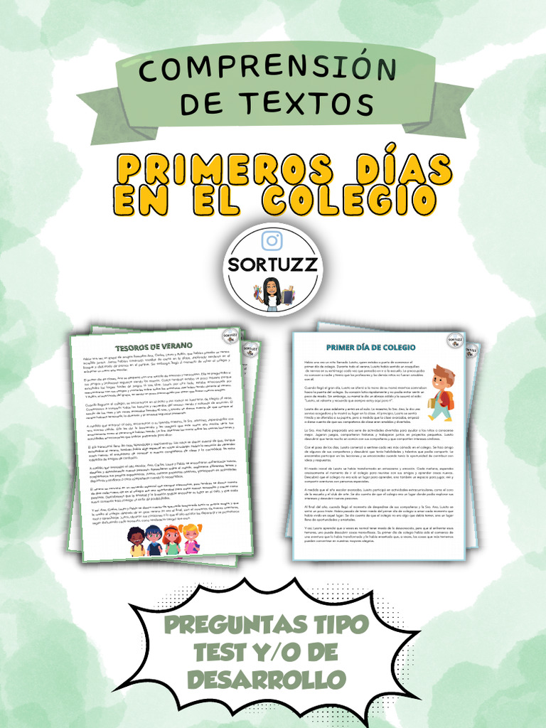Primer Día de Colegio: Nuevas Aventuras | PDF