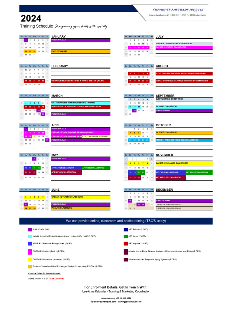 Chempute Training Schedule 2024 | PDF | Physical Sciences | Civil ...