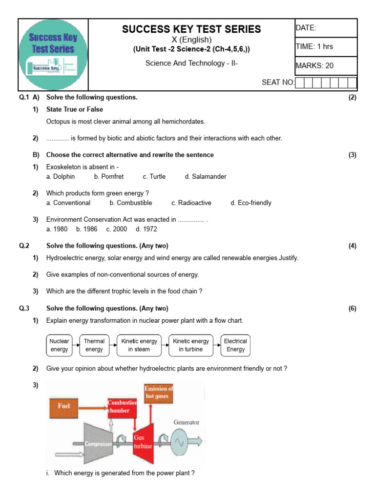 Class 10 E Unit Test 2 Science 2q Pdf Nature Natural Environment