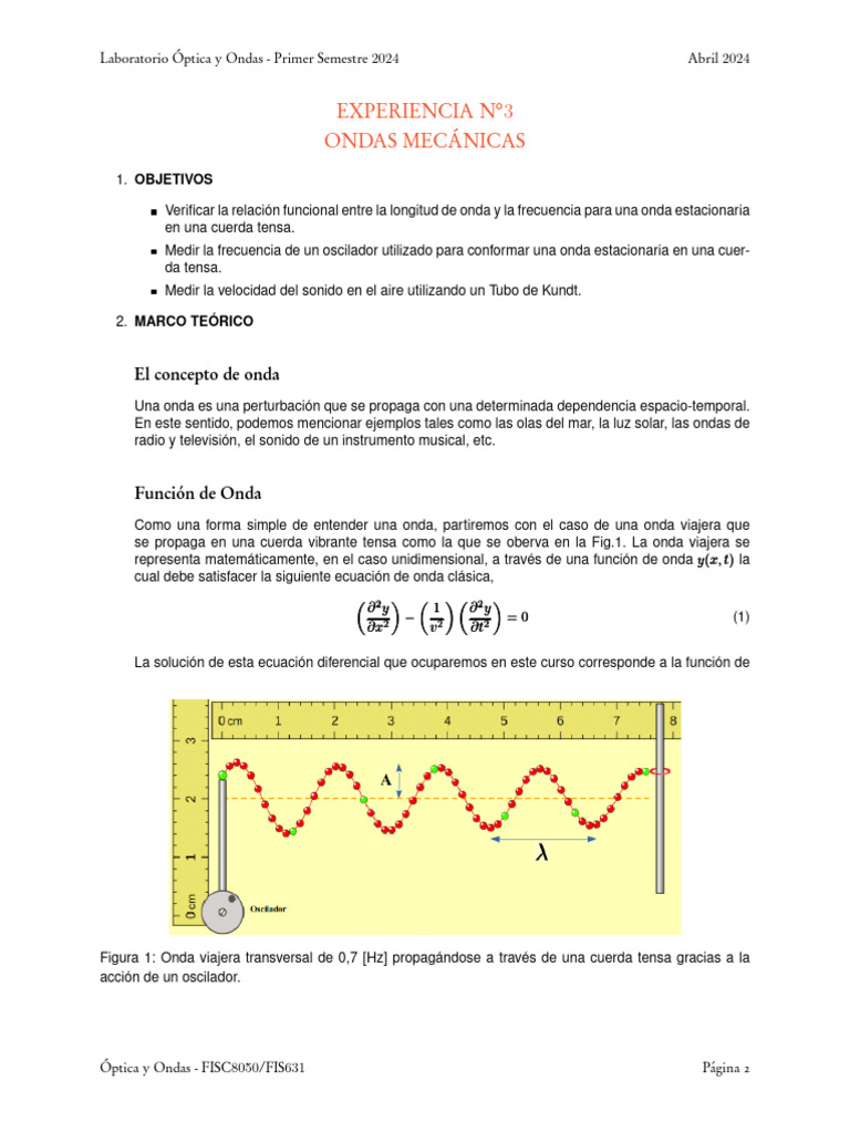 Ondas Mecánicas: Experimento y Teoría | PDF | Olas | Longitud de onda