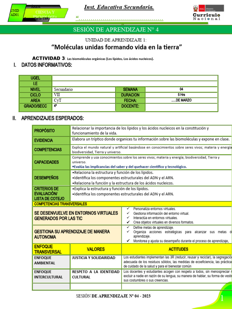D4º Ses Act 4-Cyt-U1 | PDF | Organismos | Adn