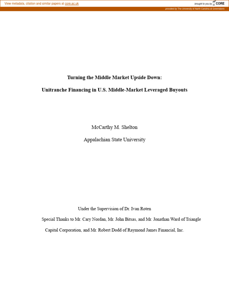 US Unitranche Financing | PDF | Leveraged Buyout | Mezzanine Capital
