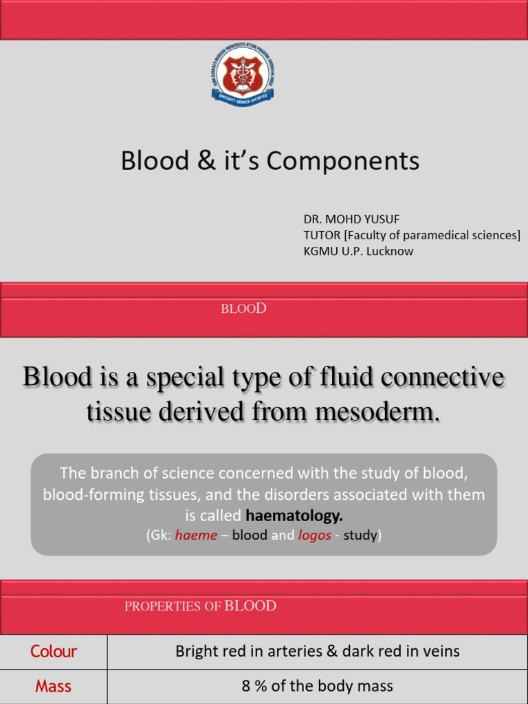 Blood & Its Component | PDF | White Blood Cell | Blood