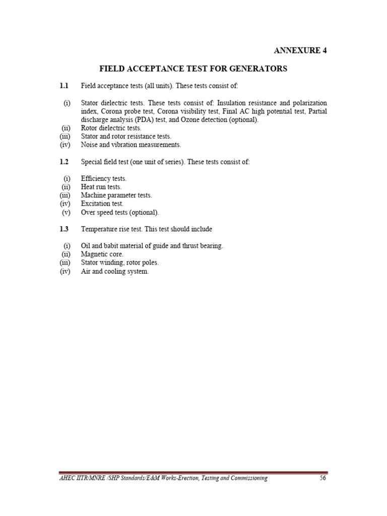 Generator Testing and Commissioning Guide | PDF | Relay | Turbine