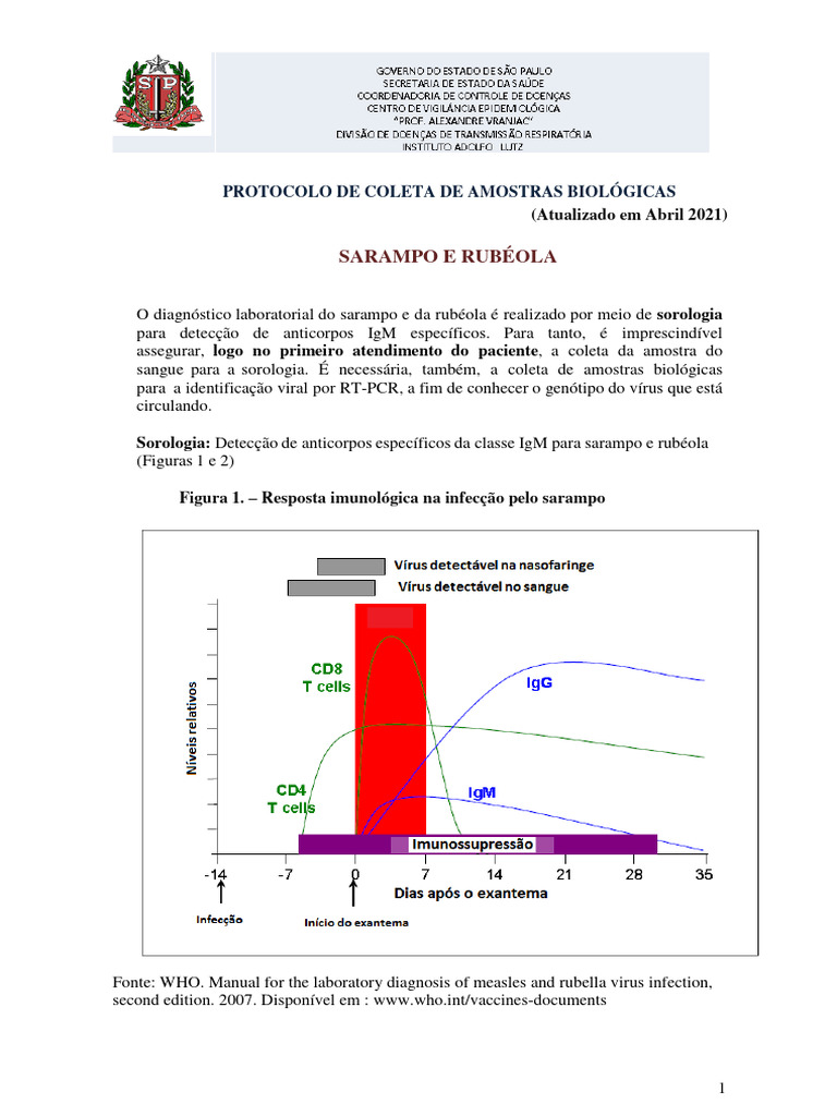 Sararub Protocolo Lab Atualizado 220421 | PDF | Sarampo | Líquido cefalorraquidiano