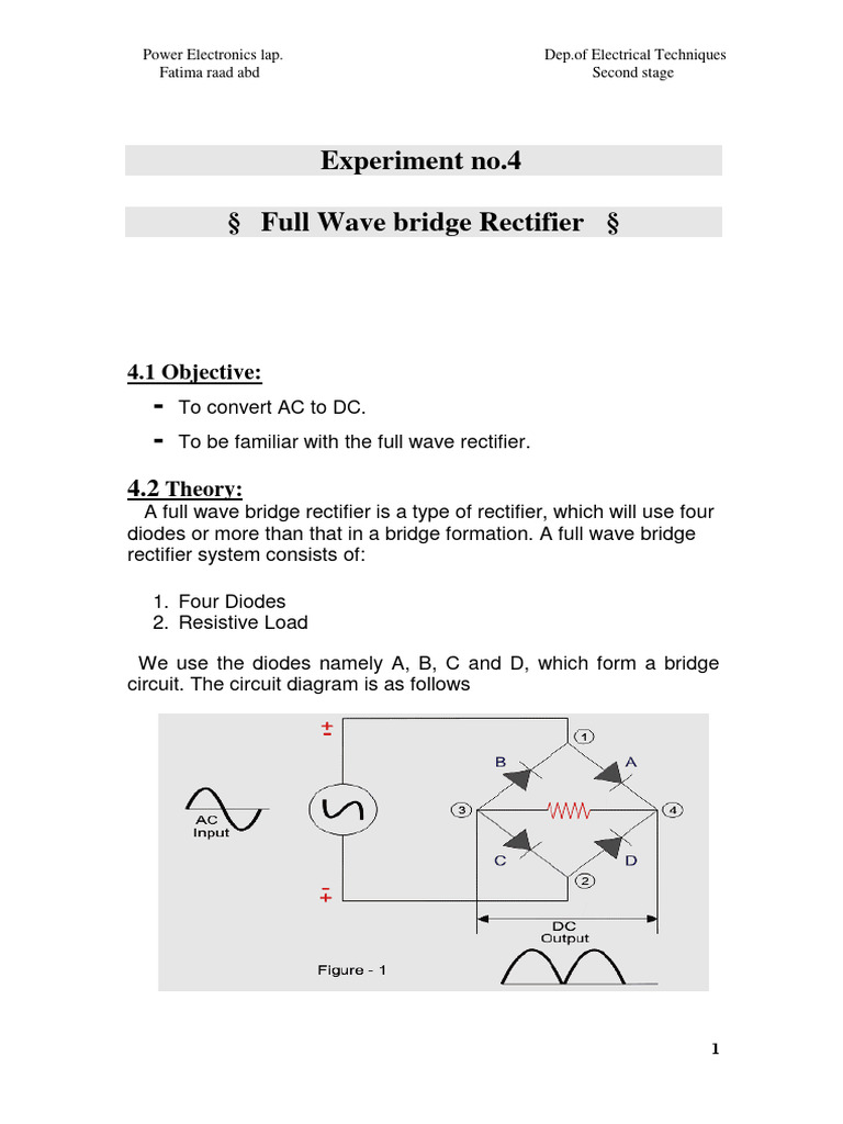 Lab.4 Power Electronic | PDF | Rectifier | Power Electronics