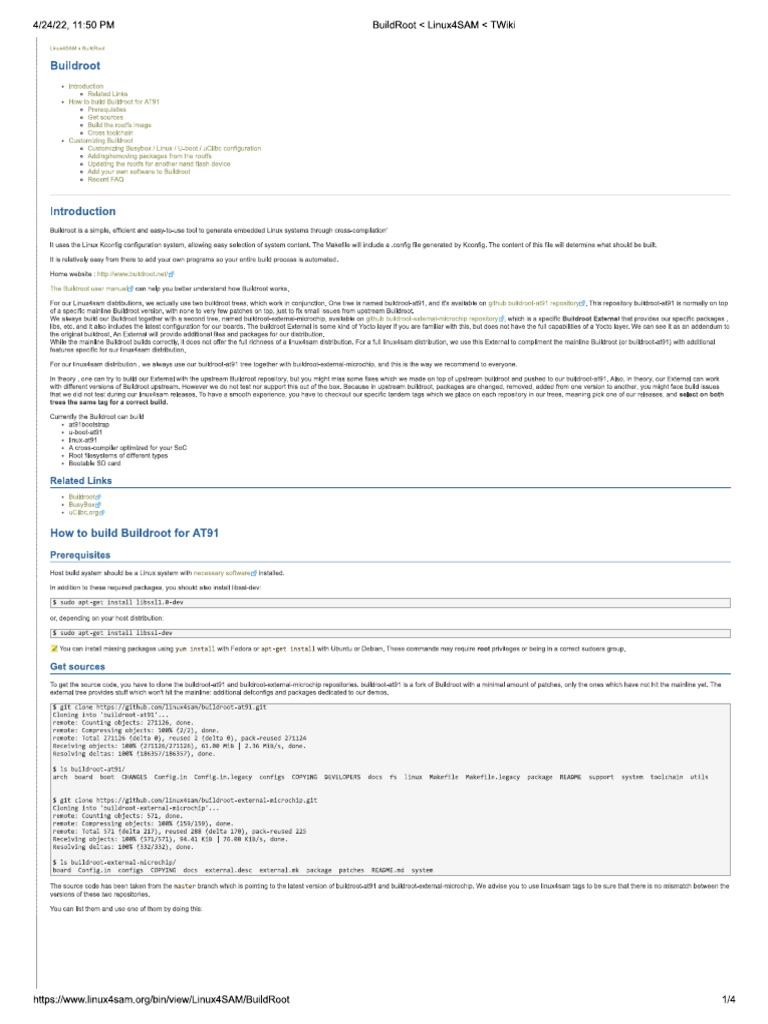 LINUX4SAM - Buildroot | PDF