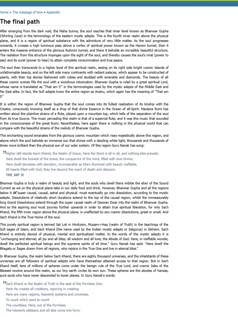 Mystical Journey to Sach Khand | PDF | Moksha | Religious Belief And ...
