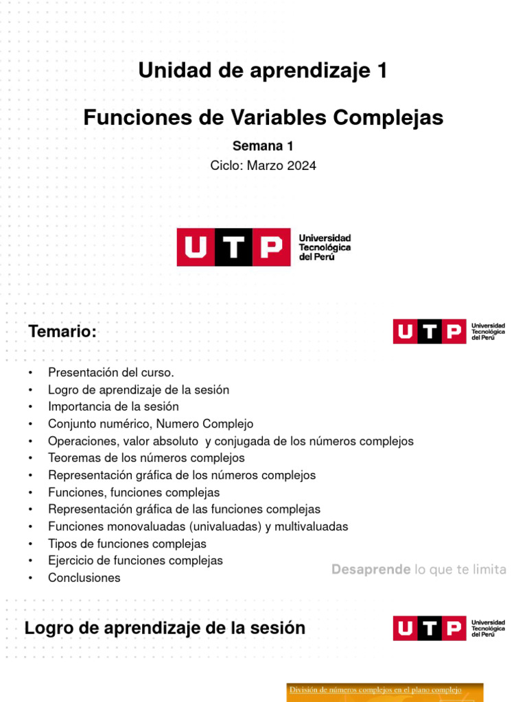 S01 Material - Funciones de Variables Complejas - DTKYZM | PDF | Función (Matemáticas) | Número ...