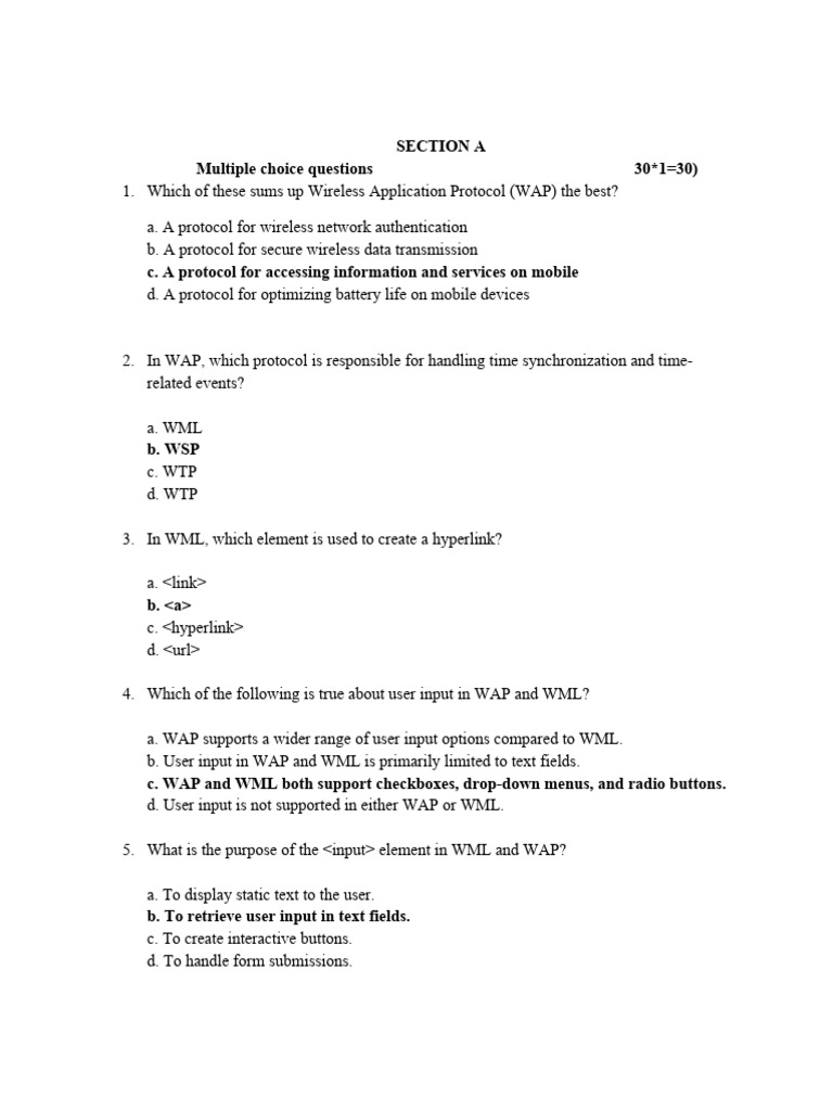 WAP and WML Board Question - 1714377856225 | PDF | Computing | Software ...