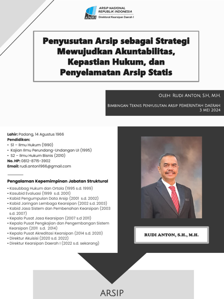 Bimtek Penyusutan Arsip Daerah | PDF