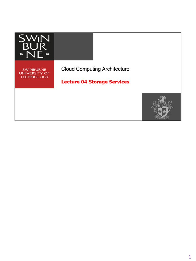 Lecture04 Storage Services - UGv1.1 | PDF | Amazon Web Services | Cloud Computing