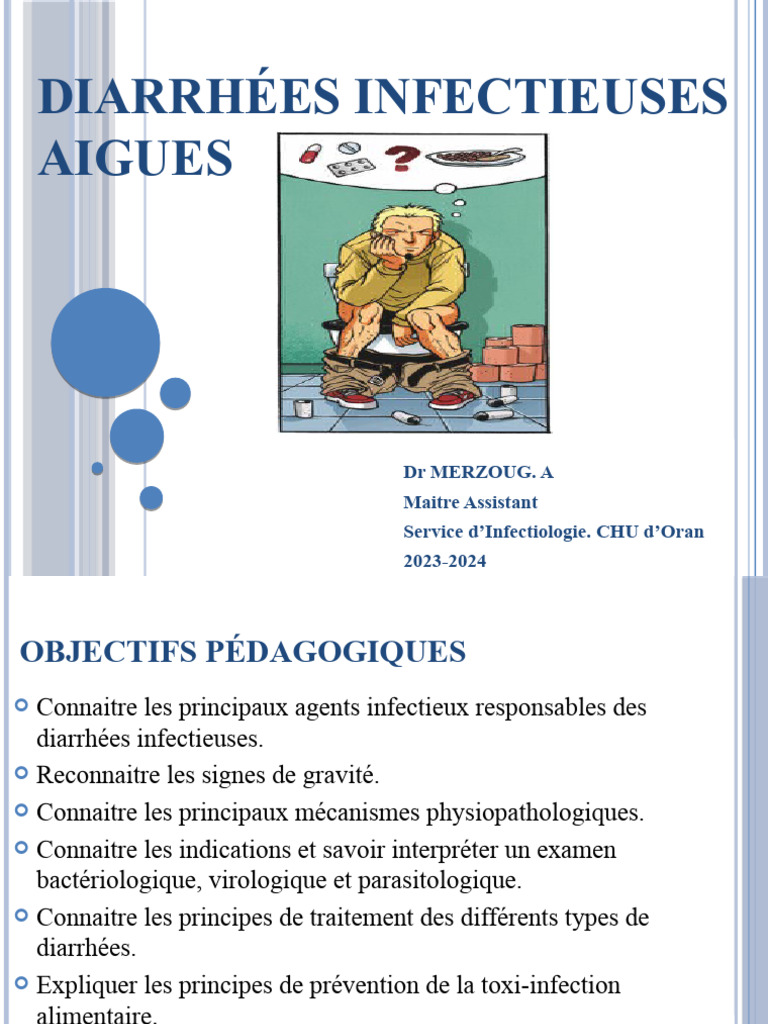 4-Cours Diarrhées Infectieuses Aigues TIAC 2024 | PDF | Infection ...