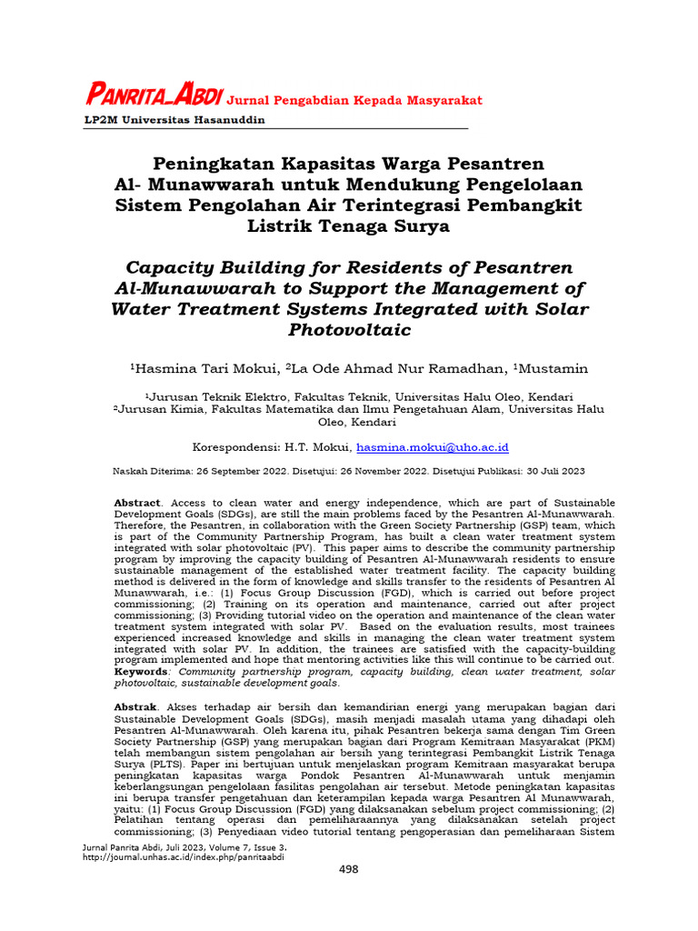 14.E2. Capacity Building For Residents of Pesantren Al-Munawwarah 2022 ...