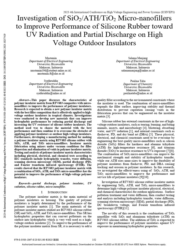 2.E2. Proceeding - Investigation Insulation Matrix RTV683 - 2023 | PDF ...